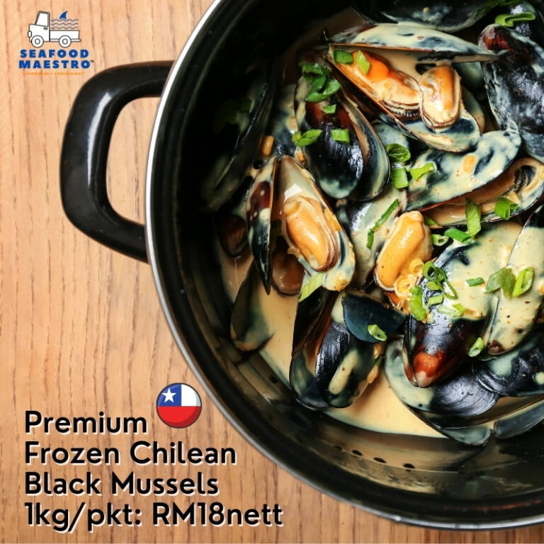 Frozen Chilean Whole Black Mussels (1kg/pkt) – Seafood Maestro Malaysia